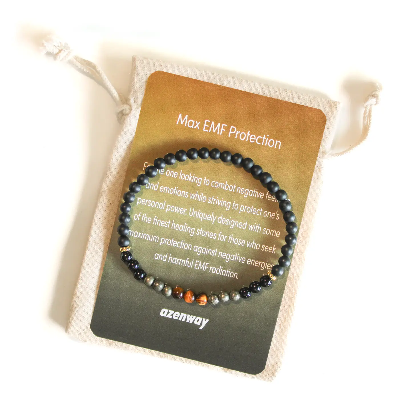 Max Emf Protection Charged Healing Crystal Bracelet - Natural 4mm Semi ...